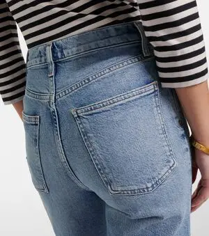 AGOLDE 90s Pinch Waist Crop Straight Jeans In Radius - Blue