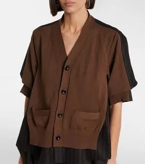 Sacai Striped Cotton Cardigan
