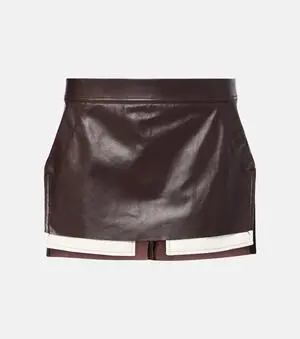 Rick Owens Fog Leather Miniskirt - Brown