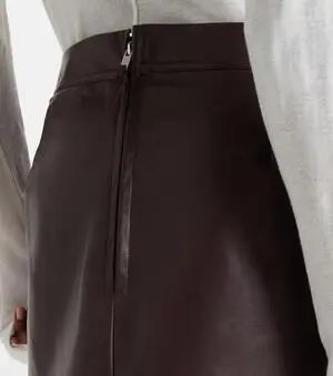 Rick Owens Fog Leather Miniskirt - Brown