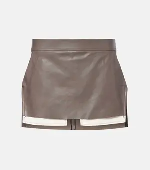 Rick Owens Fog Leather Miniskirt - Grey