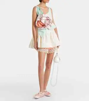 Simone Rocha Rosette Floral-appliqué Taffeta Top