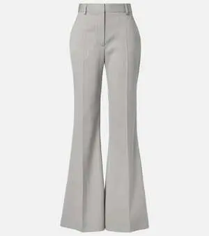 Stella McCartney Striped Wool Bootcut Trousers - Grey