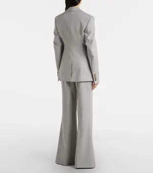 Stella McCartney Striped Wool Bootcut Trousers - Grey
