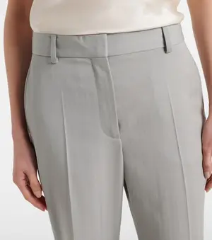 Stella McCartney Striped Wool Bootcut Trousers - Grey
