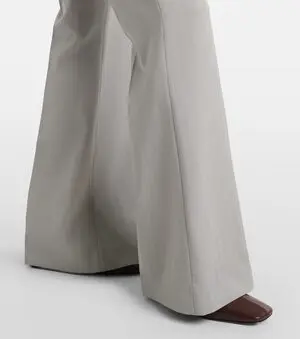 Stella McCartney Striped Wool Bootcut Trousers - Grey