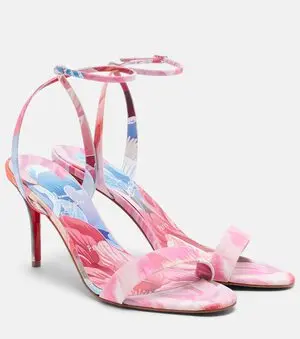 CHRISTIAN LOUBOUTIN Miss Z 80 Floral Ankle Strap Sandals - Multicoloured