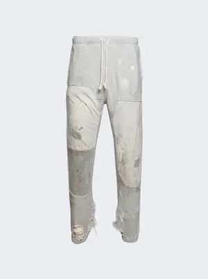 SAINT MXXXXXX Double Face Destroyed Sweatpants Grey