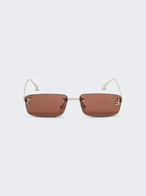 Fendi Rimless Rectangular Sunglasses - Gold