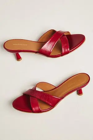 Anthropologie Criss-cross Kitten Heels - Red