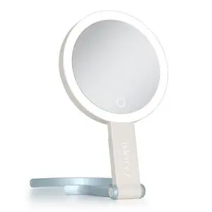 ZADRO Multi-position Led Lighted Hand Mirror With 10x/1x - Neutral/french Blue