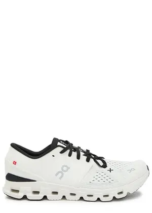 On Cloud X Paneled Mesh-knit Sneakers - Ivory