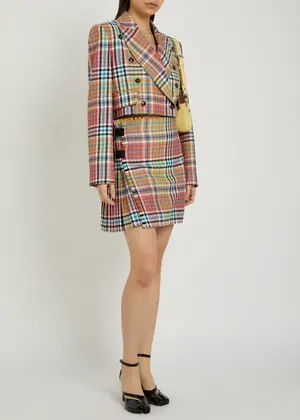 VIVIENNE WESTWOOD Checked Cropped Wool Jacket