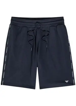 Emporio Armani Logo Cotton-blend Shorts - Navy
