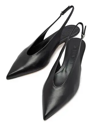AeydĒ Camila 35 Leather Slingback Pumps - Black