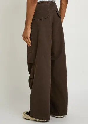 ENTIRE STUDIOS Barren Wide-leg Denim Cargo Trousers - Brown