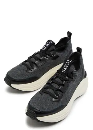 TOD'S Sportiva 81l Panelled Knit Sneakers - Brown