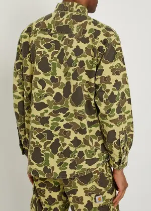 Carhartt Work In Progress Duck Camouflage Canvas Overshirt - Green