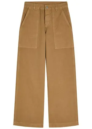 Moncler Wide-leg Canvas Trousers - Brown