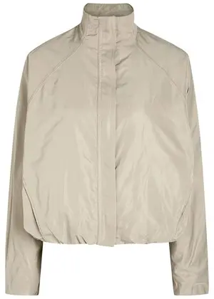 Alaïa High-neck Woven Windbreaker Jacket