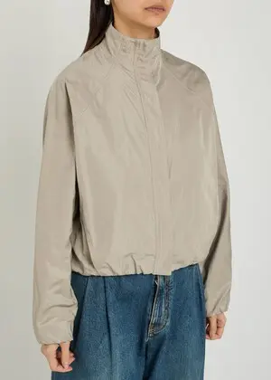 Alaïa High-neck Woven Windbreaker Jacket