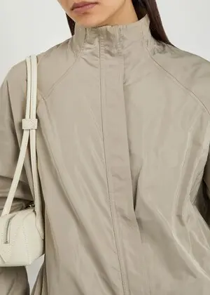Alaïa High-neck Woven Windbreaker Jacket