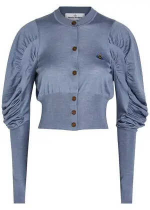 VIVIENNE WESTWOOD Wool And Silk-blend Cardigan - Light Blue