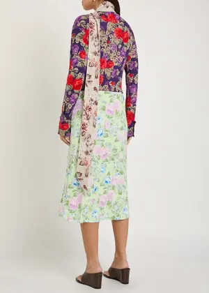 Acne Studios Floral-print Crepe Midi Dress - Green