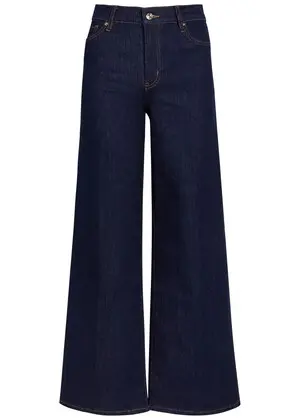 FRAME Le Slim Palazzo Wide-leg Jeans - Navy