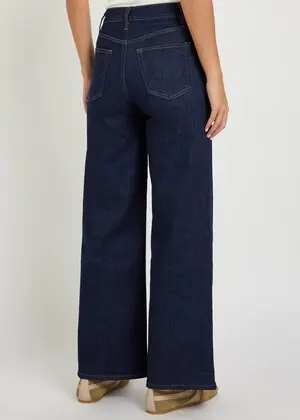 FRAME Le Slim Palazzo Wide-leg Jeans - Navy