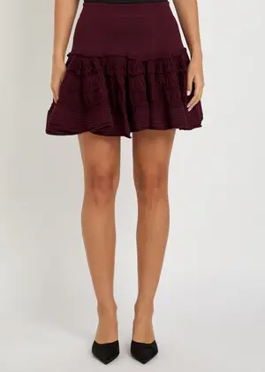 Alaïa Ruffled Wool-blend Mini Skirt