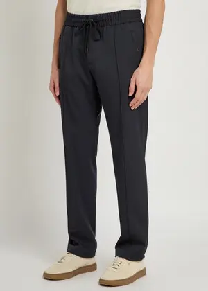 Dolce & Gabbana Drawstring Straight-leg Stretch-wool Trousers