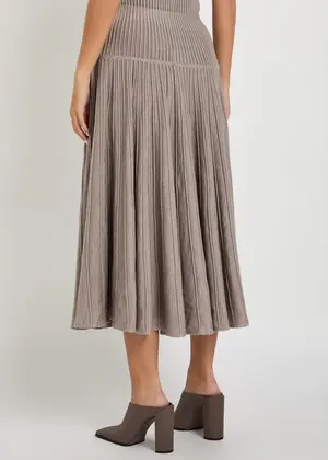 Alaïa Crinoline Ribbed Wool-blend Midi Skirt