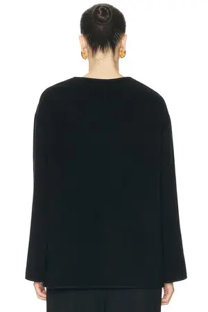 RÓHE Mandarin Double Faced Wool Jacket - Navy