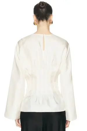 RÓHE Sculptural Waisted Silk Top