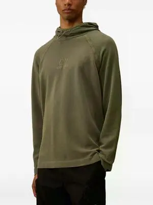 C.P. COMPANY Logo-embroidered Hoodie - Green