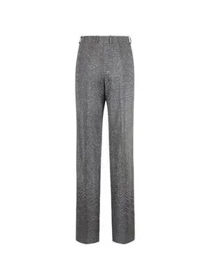 Ermanno Scervino Herringbone-pattern Belt-loop Trousers