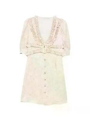 Alessandra Rich Ruffled Floral Print Dress