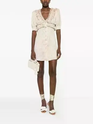 Alessandra Rich Ruffled Floral Print Dress