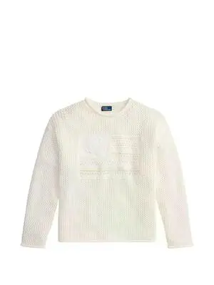 Polo Ralph Lauren Flag-motif Open-knit Sweater
