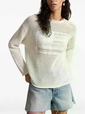 Polo Ralph Lauren Flag-motif Open-knit Sweater