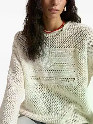 Polo Ralph Lauren Flag-motif Open-knit Sweater
