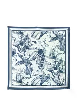 Kiton Floral-print Scarf - White