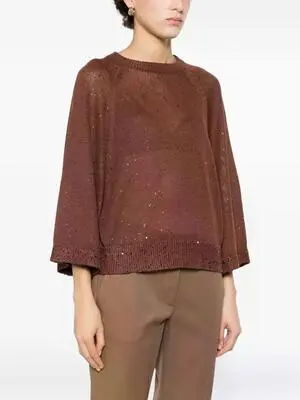 Brunello Cucinelli Sequin Embellished Jersey Top