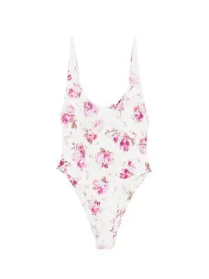 Magda Butrym Floral-print One-piece Swimsuit - Neutrals