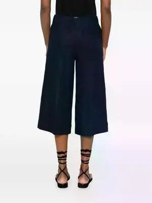 TWINSET Embroidered Wide-leg Trousers - Blue