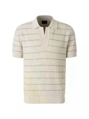 Brioni Striped Knit T-shirt - Neutrals