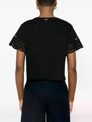 TWINSET Lace Detail T-shirt - Black