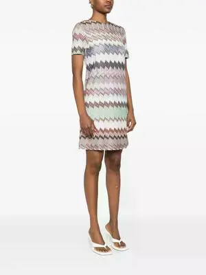 Missoni Zigzag Short-sleeve Dress - Neutrals