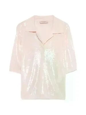 TWINSET Sequin Embellished Collared Shirt